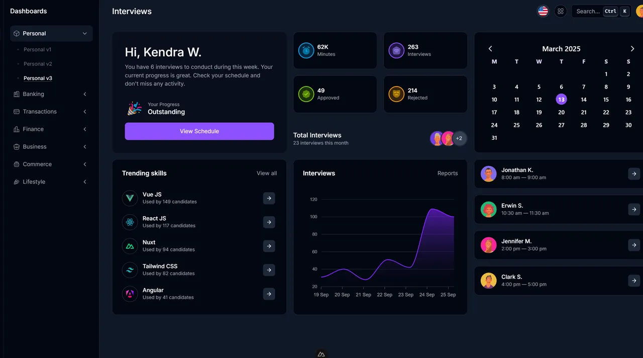 The Nuxt & Tailwind CSS dashboard system - Tairo