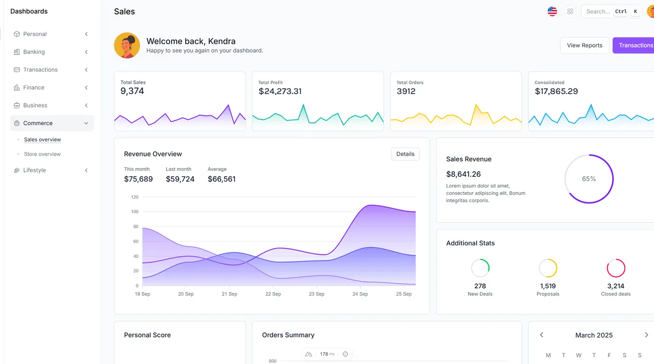 The Nuxt & Tailwind CSS dashboard system - Tairo