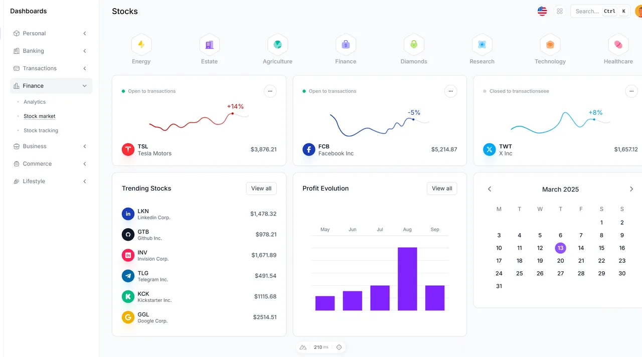 The Nuxt & Tailwind CSS dashboard system - Tairo