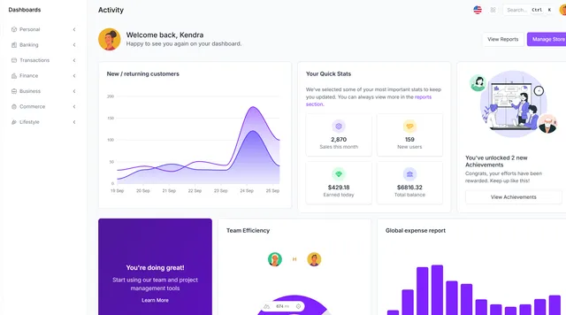 The Nuxt & Tailwind CSS dashboard system - Tairo
