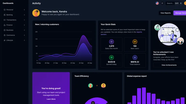 The Nuxt & Tailwind CSS dashboard system - Tairo