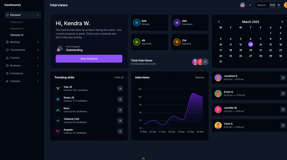 The Nuxt & Tailwind CSS dashboard system - Tairo